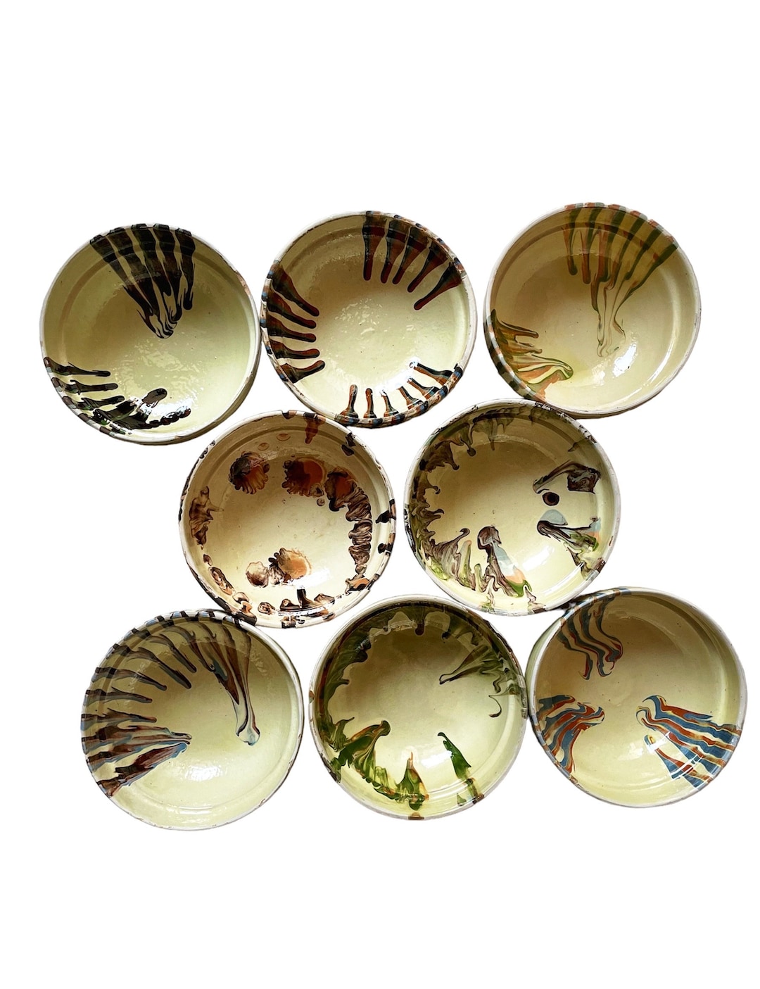 White Rustic Handmade Ceramic Bowls Intricated Design, Primitive ...