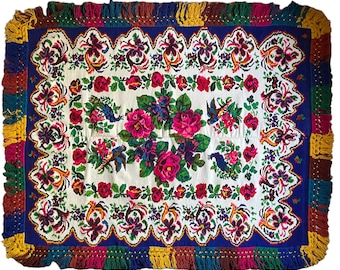 Gorgeous Wool Handmade Rug With Pink Roses From Maramures - Etsy