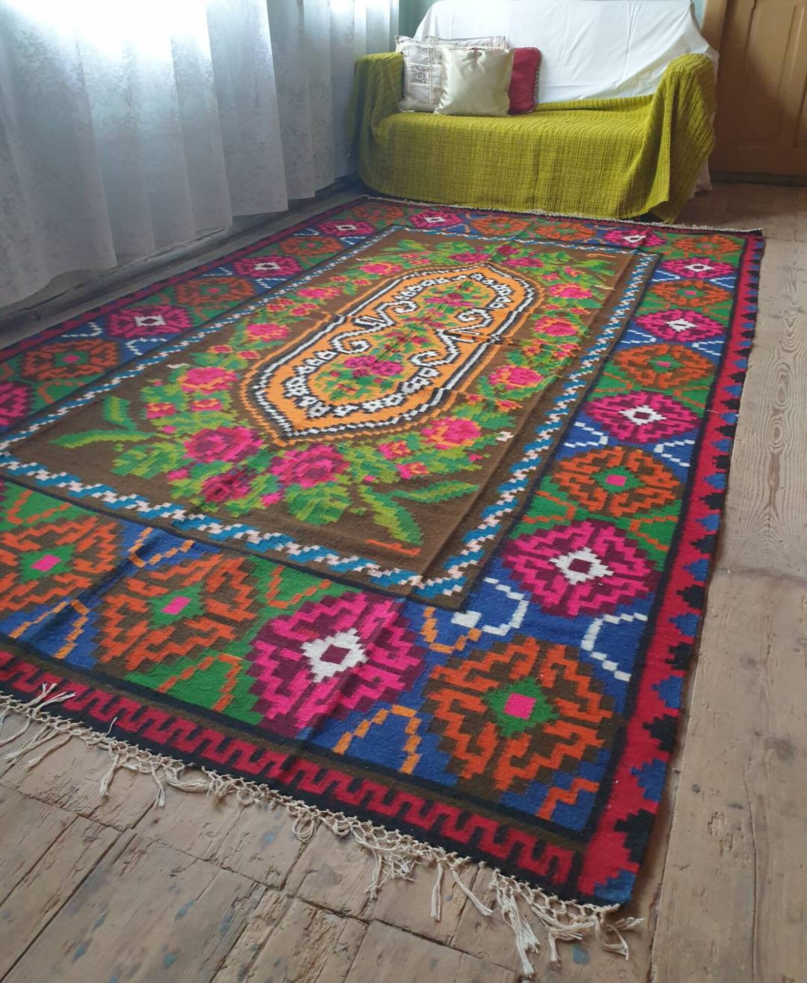 Large Superb Romanian Rug 316X182 Cm With Amazing Bohemian - Etsy
