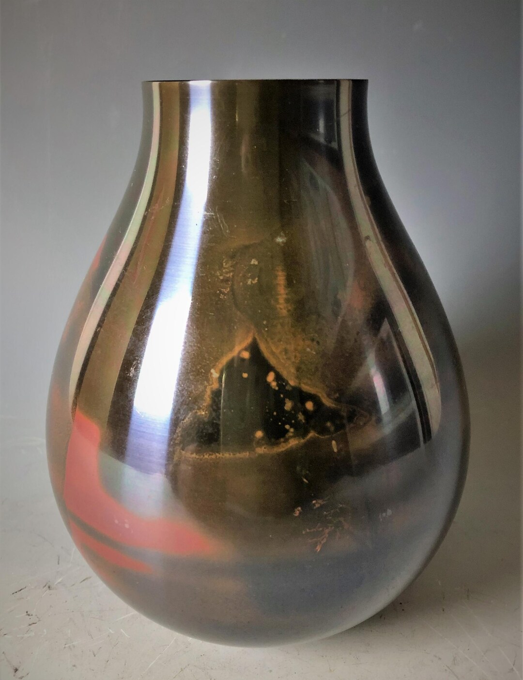 Handmade Japanese Copper Vase (h.5.9in / 15cm) - Authentic Ikebana Art ...