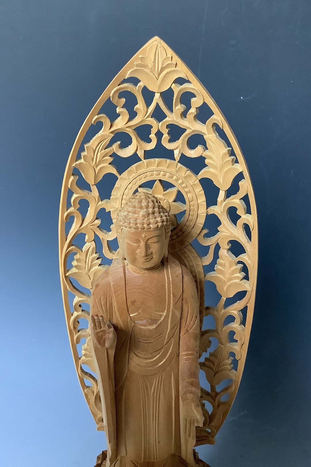 Japanese Wooden Buddhist Statue of amida-nyorai - Etsy