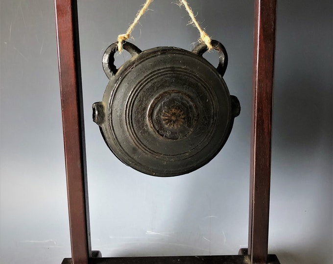 Japanese Small Vintage Metal Gong Buddhist Instrument Bell Waniguchi D ...