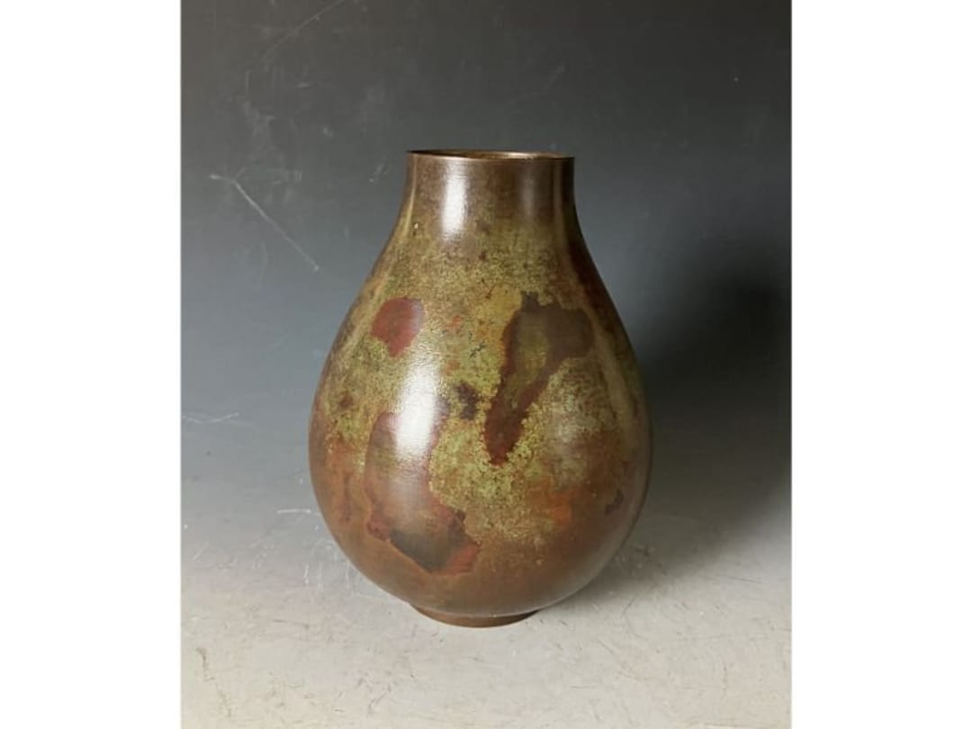 Handmade Japanese Copper Vase h.6.3in / 16cm Authentic Ikebana Art Deco ...