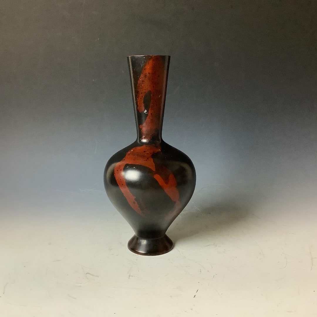 Handmade Japanese Copper Vase h.9.4in / 24cm Authentic Ikebana Art Deco ...