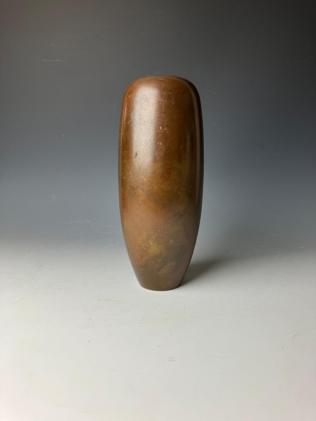 Handmade Japanese Copper Vase (h.8.6in / 22cm) - Authentic Ikebana Art ...