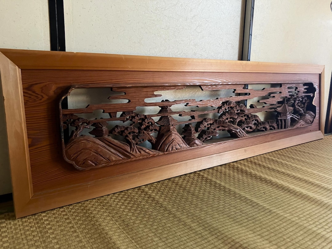 Antique Japanese Wooden Carving Interior Decorative Wood Art Ranma ...