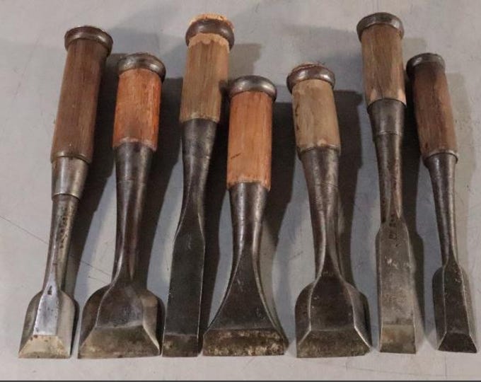 Set of 7 Japanese Carpenter Chisels - Woodworking Tools for Cabinet ...