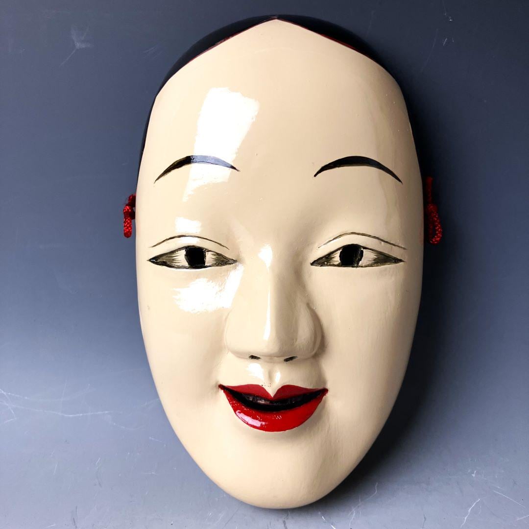 Japanese Noh Theater Ko-omote Mask - Young Woman Design, Wooden ...