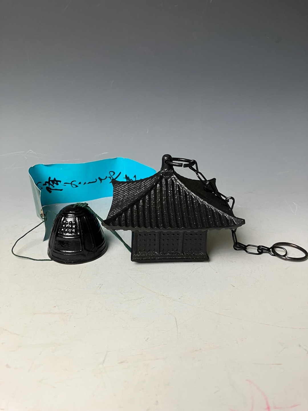 Japanese Small Nambu Iron Wind Chimes furin Traditional Old House Shape ...