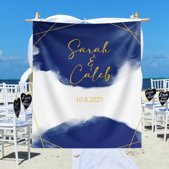 Custom Wedding Backdrop Personalized Navy Blue Wedding - Etsy