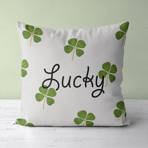 Lucy Throw Pillow, Four Leaf Clover Decor, Lucky Gift, Pillows With ...