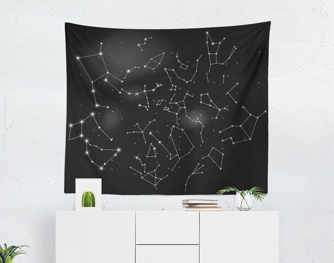 Star Constellation Tapestry Wall Hanging Space Night Sky Wall | Etsy