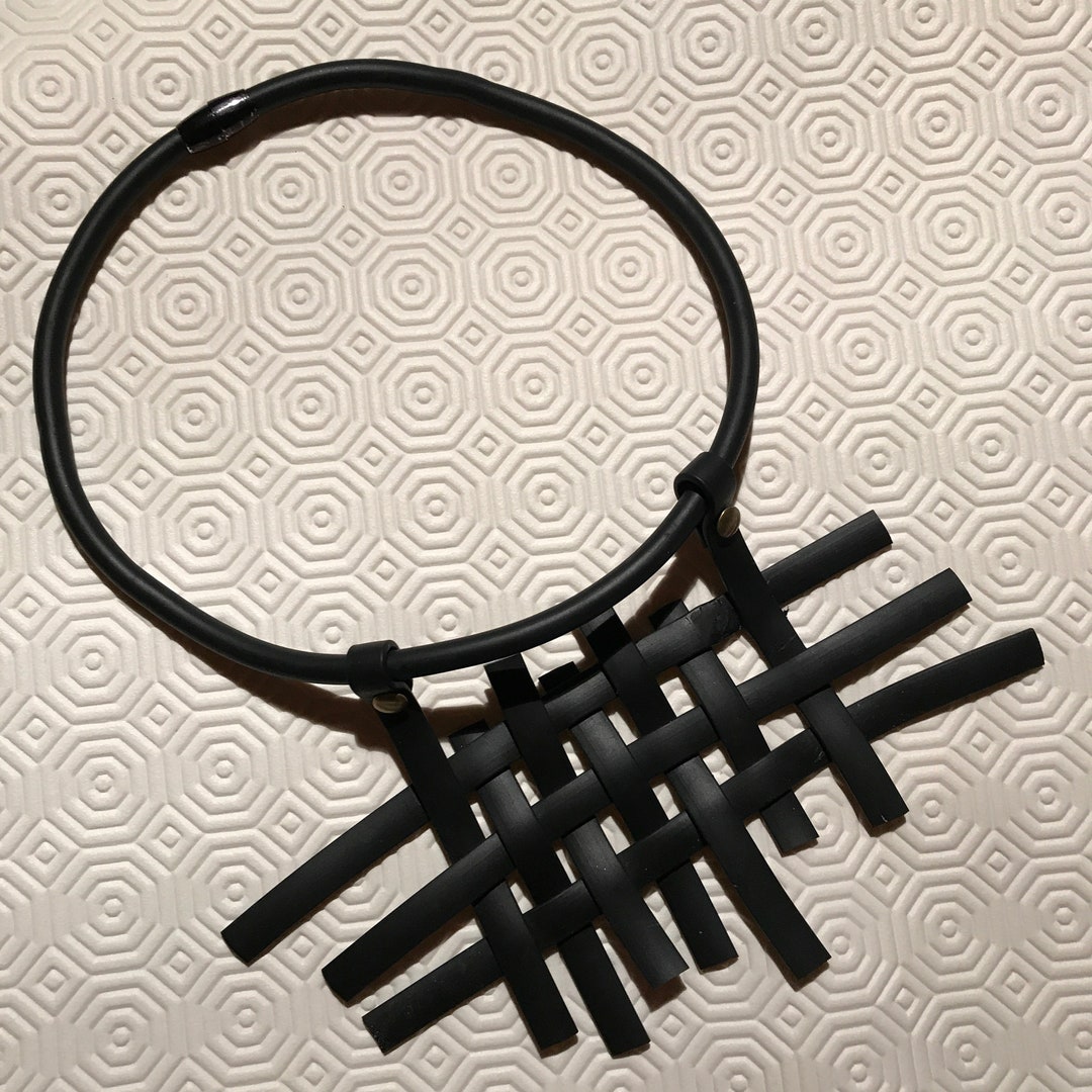 Avant Garde Rubber Necklace, Latex Jewelry, Statement Necklace, Quirky ...