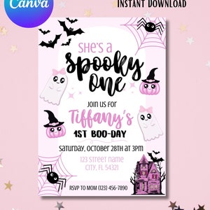 Spooky One Invitation Template, Spooky One Birthday, First Birthday ...