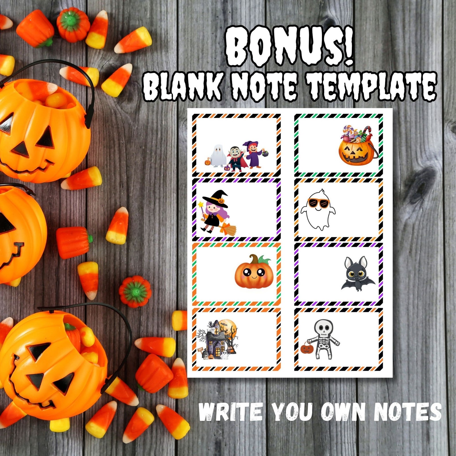 Halloween Lunch Box Notes Printable, Kids Lunch Notes, School Lunchbox ...