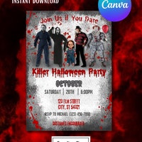 Killer Halloween Party Invitation, Horror Halloween Invitation, Instant ...