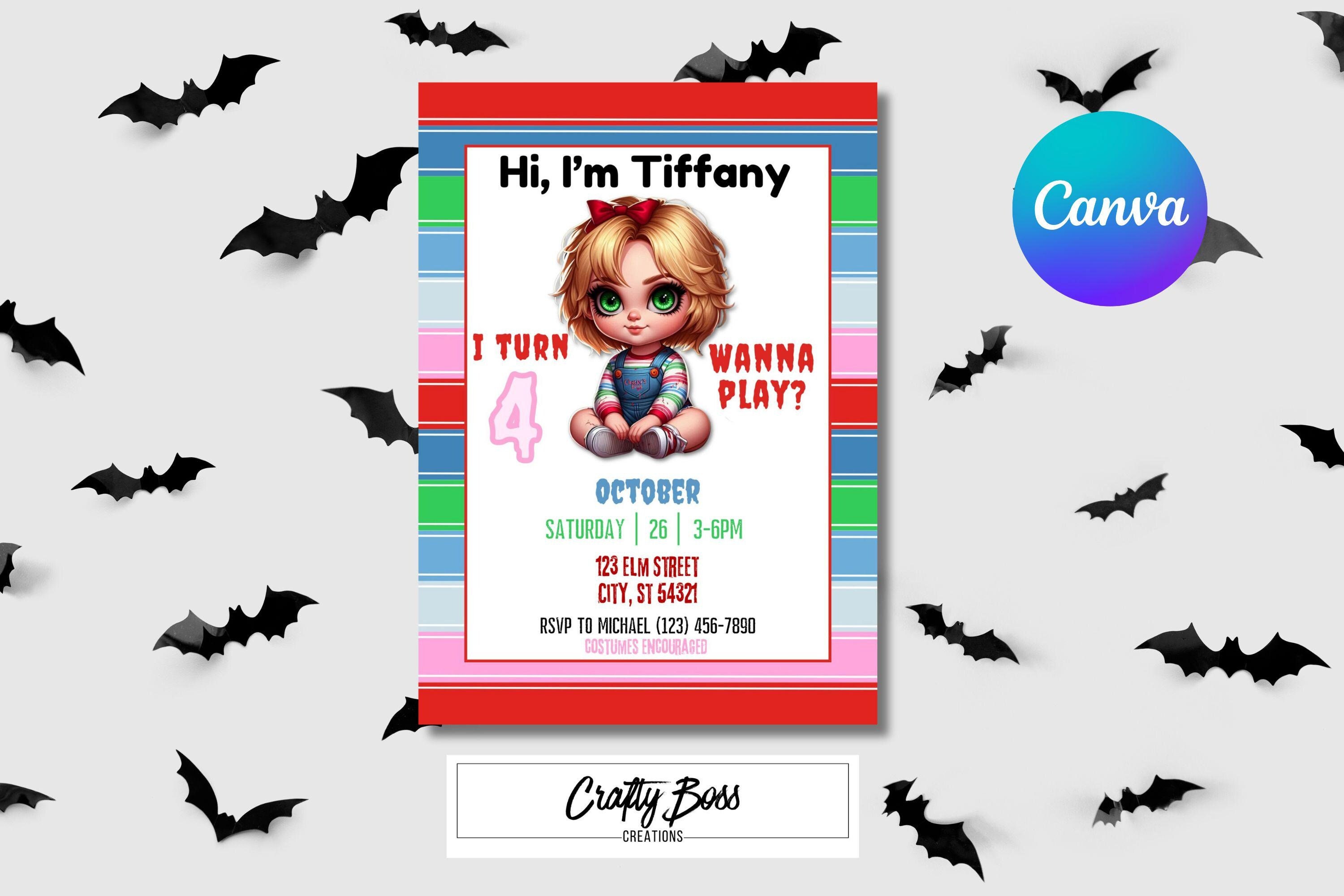 Chucky Birthday Invitation, Killer Halloween Party Invitation, Horror ...