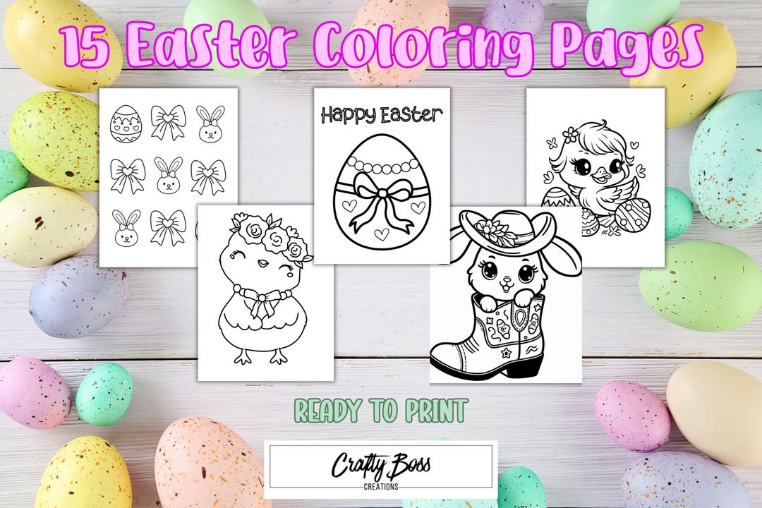 Easter Coloring Pages for Kids, Bold and Easy Coloring Pages, Coquette ...