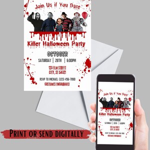 Killer Halloween Party Invitation, Horror Halloween Invitation, Instant ...