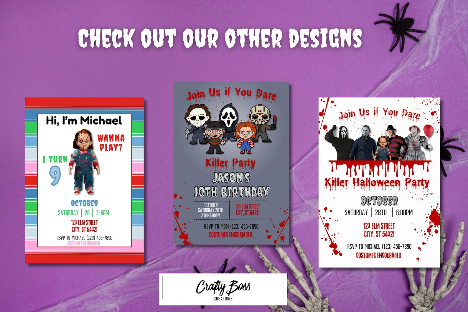 Chucky Birthday Invitation, Killer Halloween Party Invitation, Horror ...
