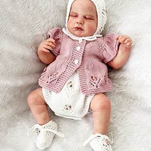 A "isabelle” 4 Piece Knitting Pattern Set for Reborn Doll 16 -22” or 0 ...