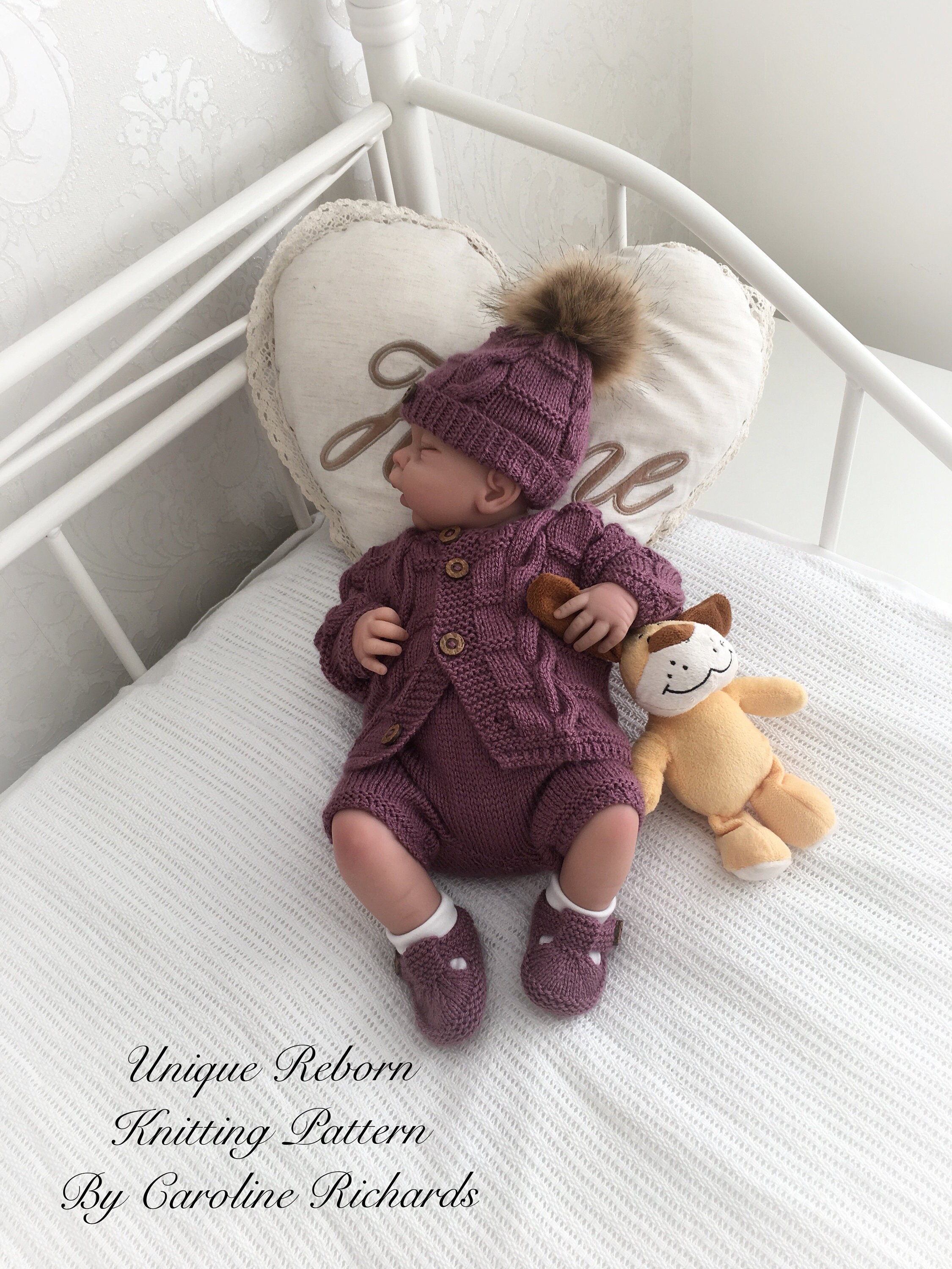 A poppy 4 Piece Set Knitting Pattern for Reborn Doll | Etsy