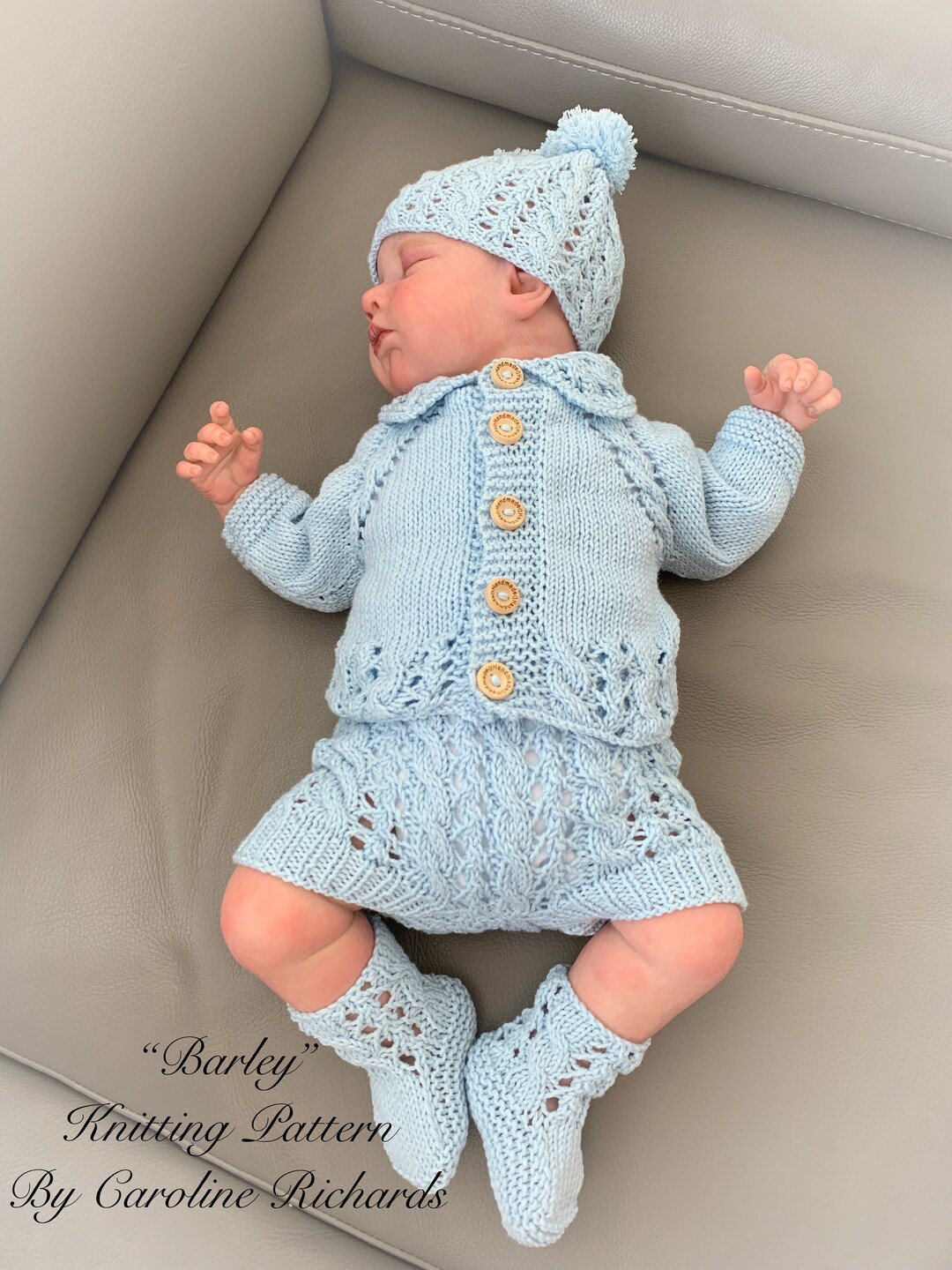 A "barley” 4 Piece Set Knitting Pattern for Reborn Doll 16-22” or 0-3 ...