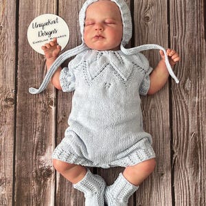 A "fig" Romper Knitting Pattern for Reborn Doll 16-22" or 0-3 Month Old ...