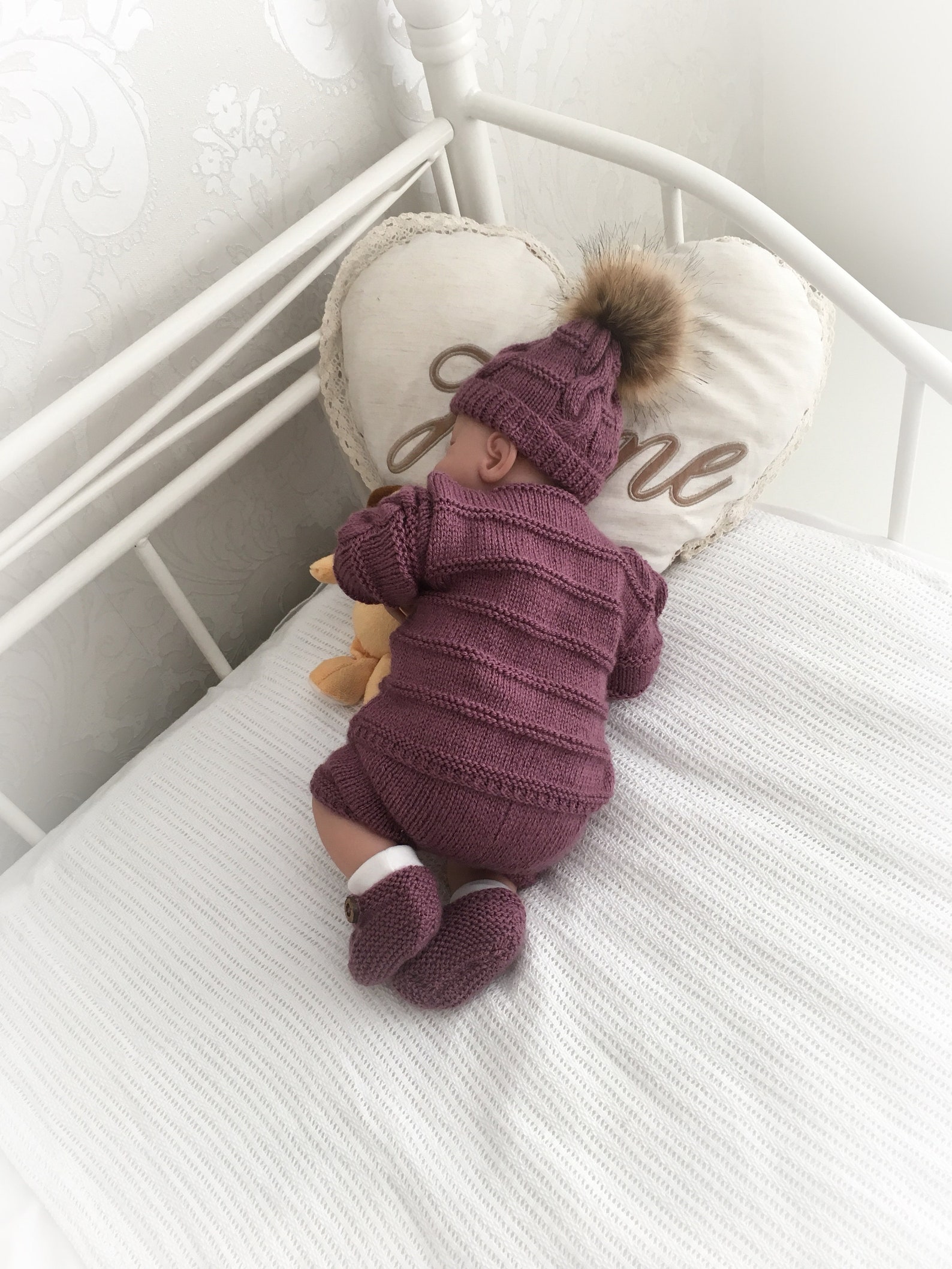 A poppy 4 Piece Set Knitting Pattern for Reborn Doll | Etsy