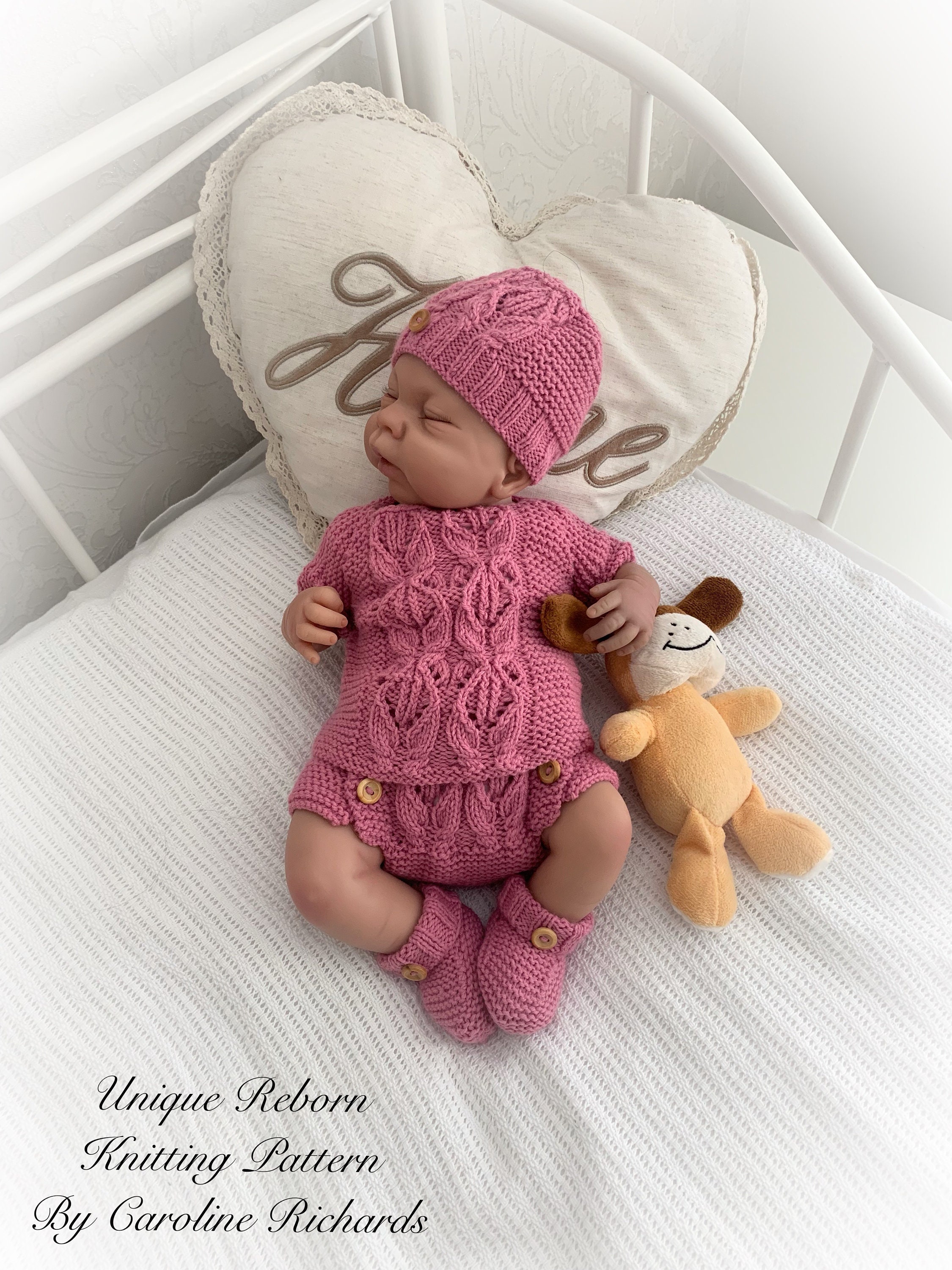 A orchid Set Knitting Pattern for Reborn Doll 16 22 - Etsy