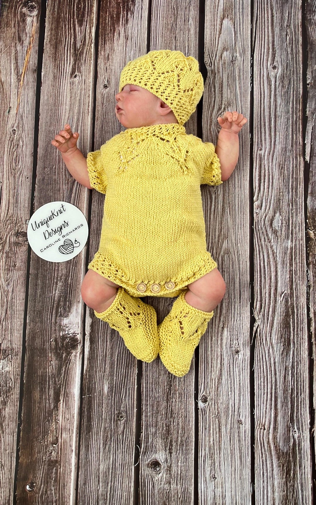 A "cherub" Romper Knitting Pattern for Reborn Doll 16-22" or 0-3 Month ...
