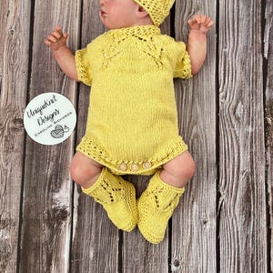 A "cherub" Romper Knitting Pattern for Reborn Doll 16-22" or 0-3 Month ...