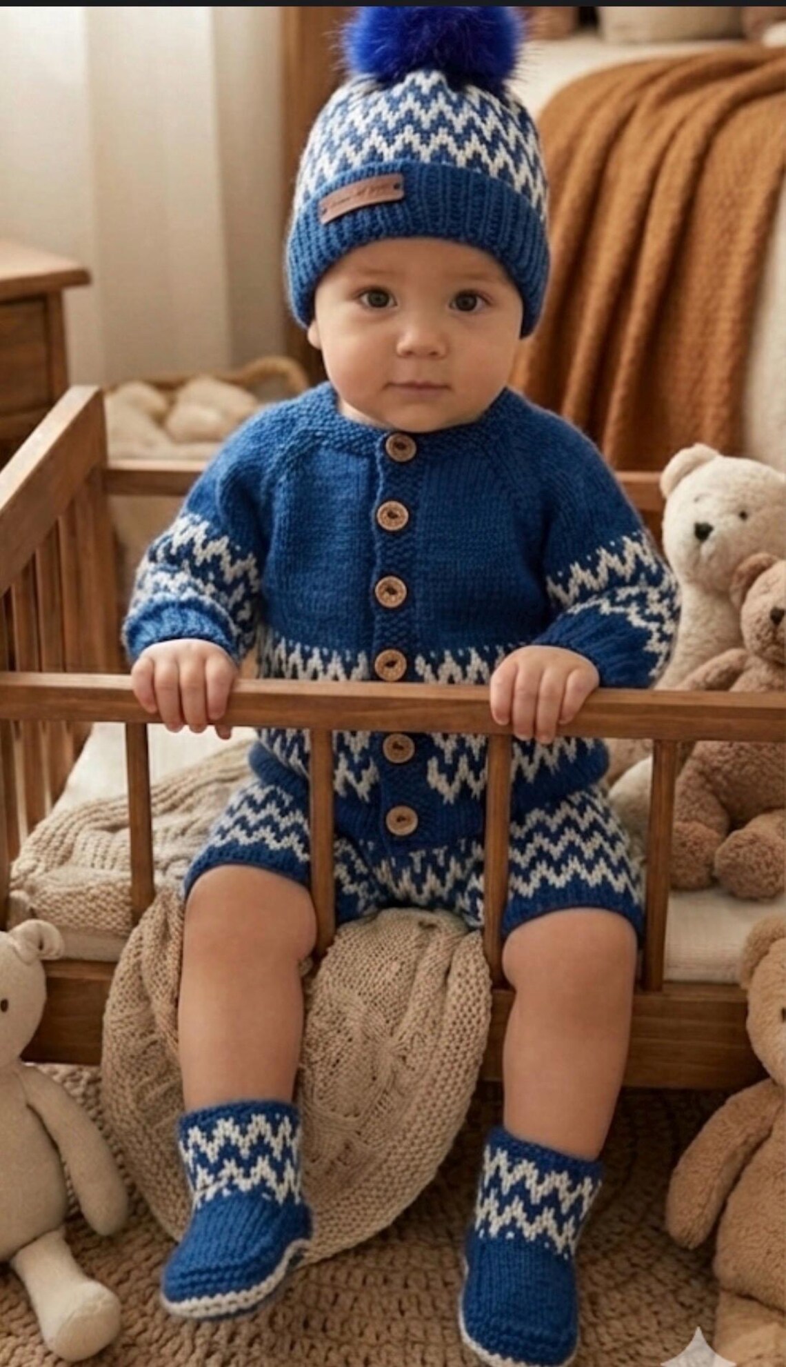 A "zingara” 4 Piece Knitting Pattern Set for Reborn Doll 16 -22” or 0-3 ...