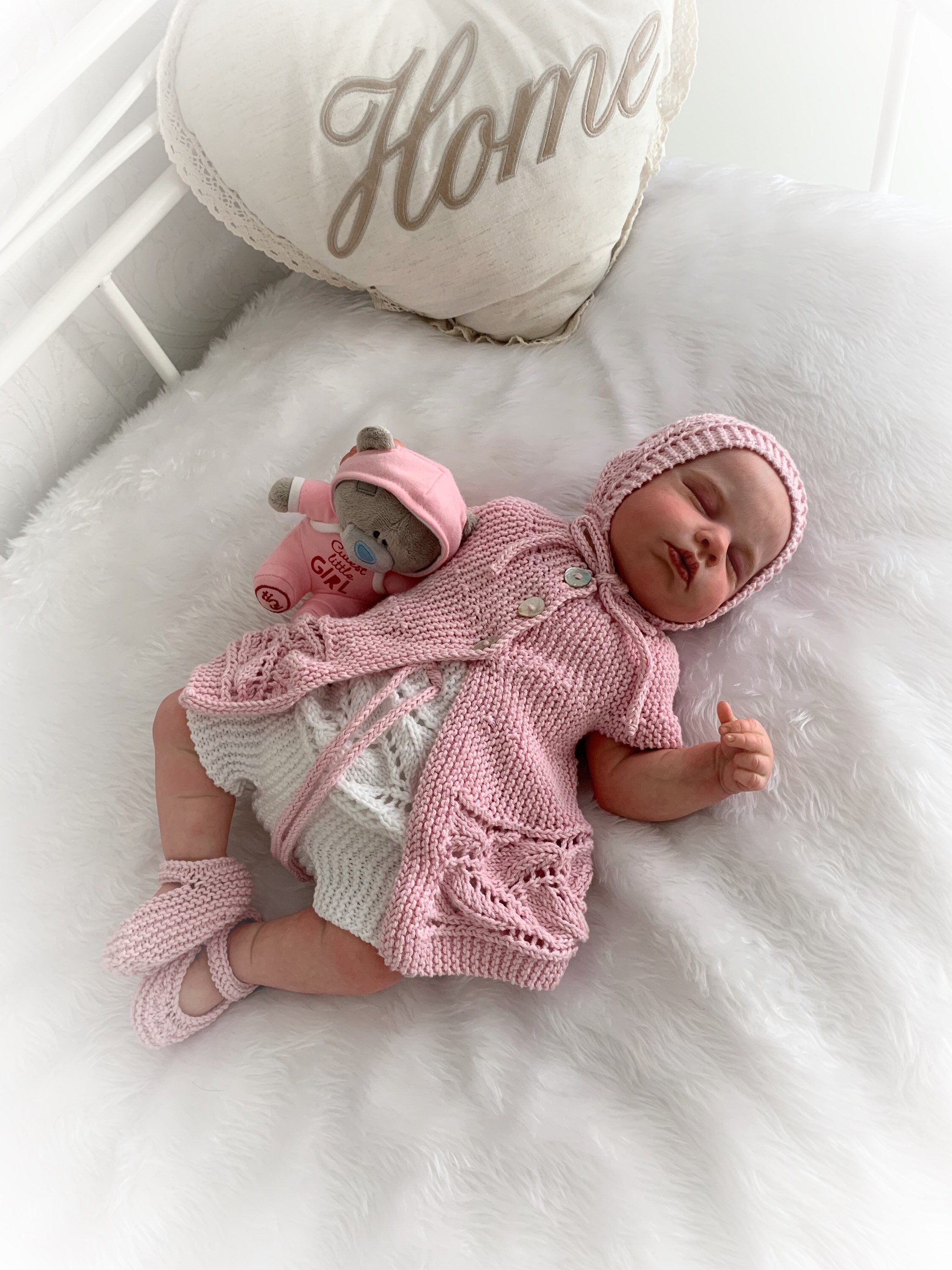 A "heather” Sideways Made Knitting Pattern for Reborn Doll 16 -22” or 0 ...