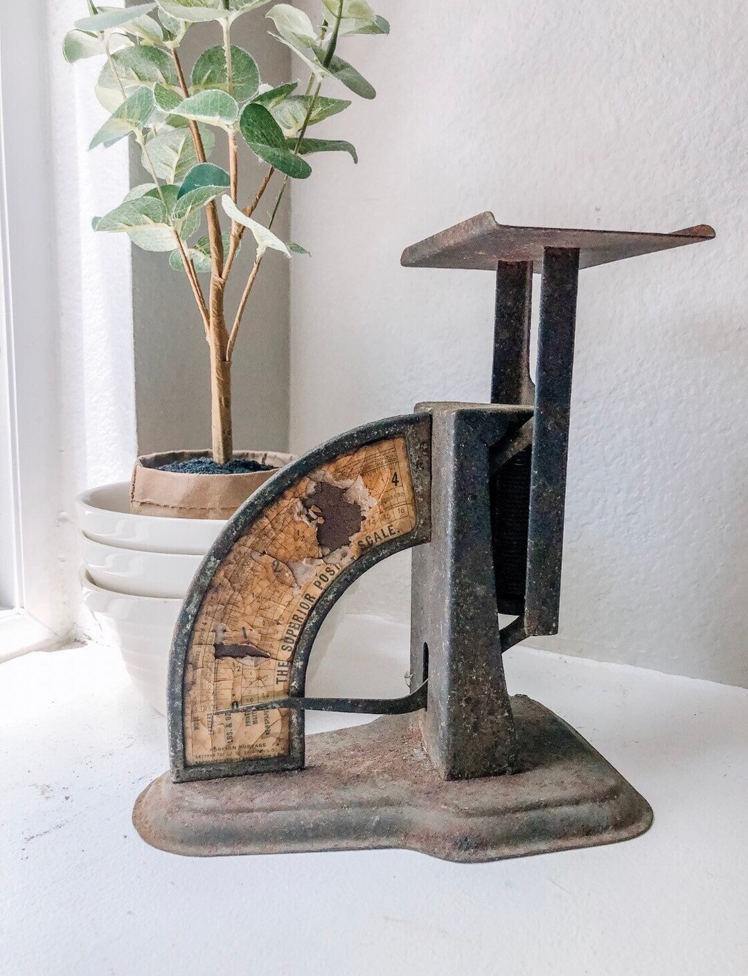 Vintage Postal Scale - Metal Postal Scale - Rusty Vintage Farmhouse ...