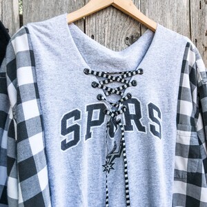 Flannel Spurs Tshirt Rework San Antonio Spurs Flannel Sleeve Pullover ...