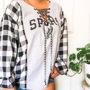 Flannel Spurs Tshirt Rework San Antonio Spurs Flannel Sleeve Pullover ...