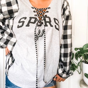 Flannel Spurs Tshirt Rework San Antonio Spurs Flannel Sleeve Pullover ...