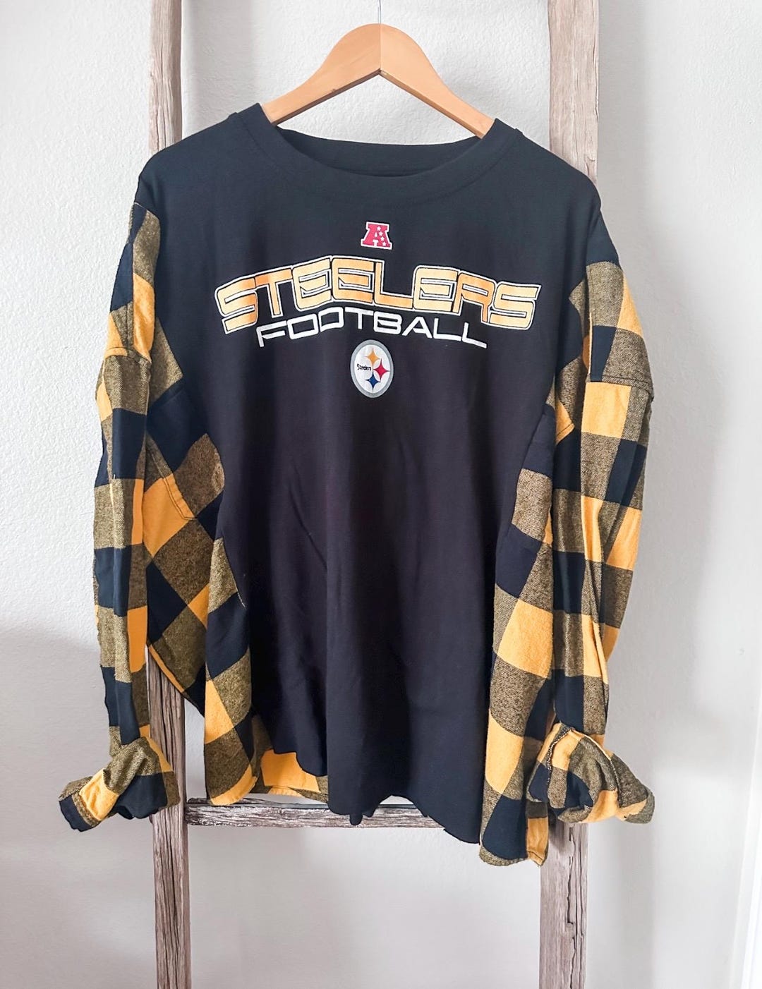 Flannel Rework - Pittsburgh Steelers Flannel Sleeve Pullover NFL ...