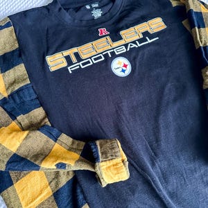 Flannel Rework - Pittsburgh Steelers Flannel Sleeve Pullover NFL ...