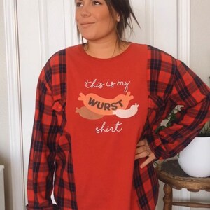 Flannel Rework Wurstfest Flannel Upcycled Rework Fall Pullover Upcycled ...