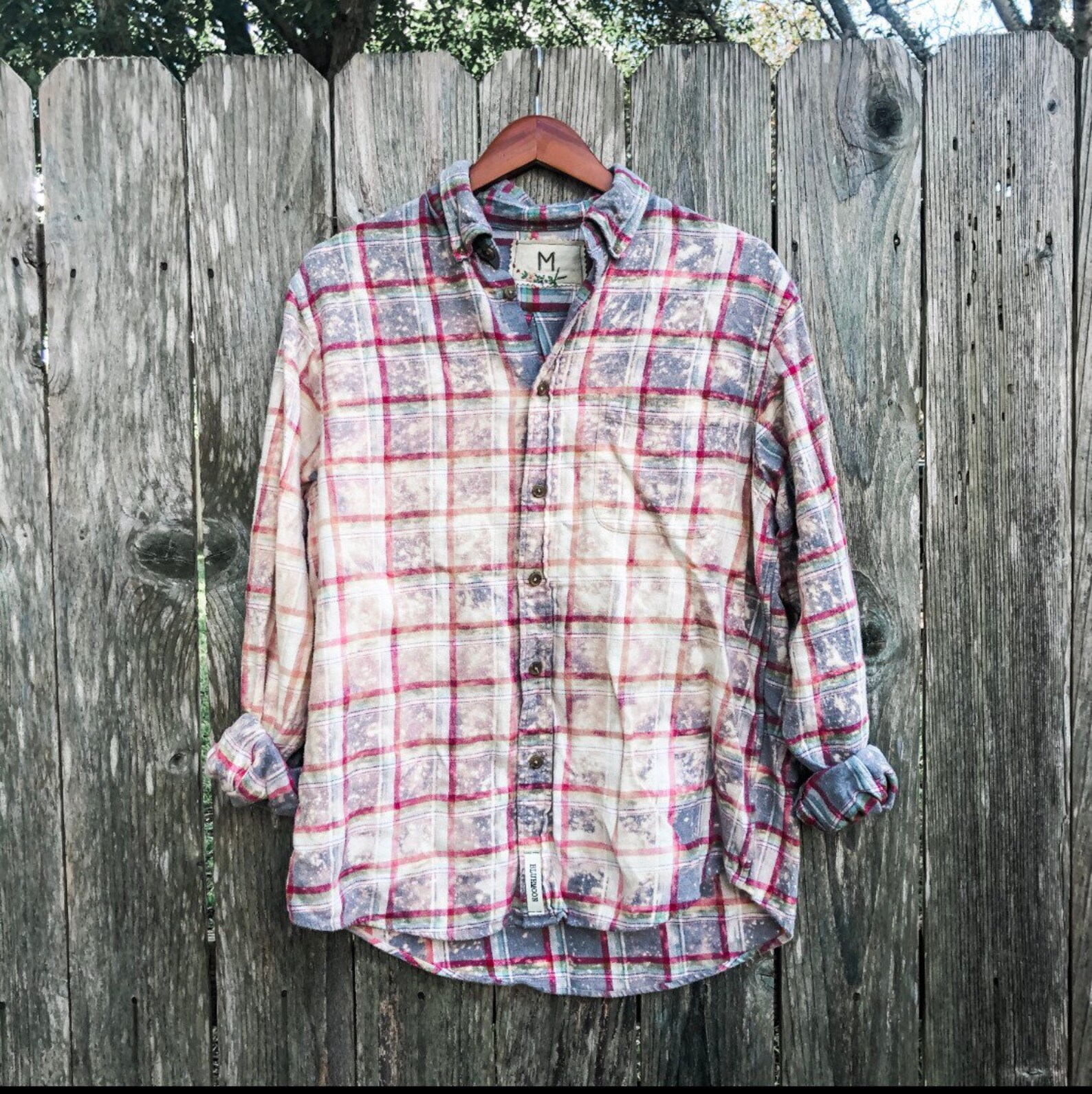 CHRISTMAS TREE Flannel Medium Distressed Holiday Flannel - Etsy