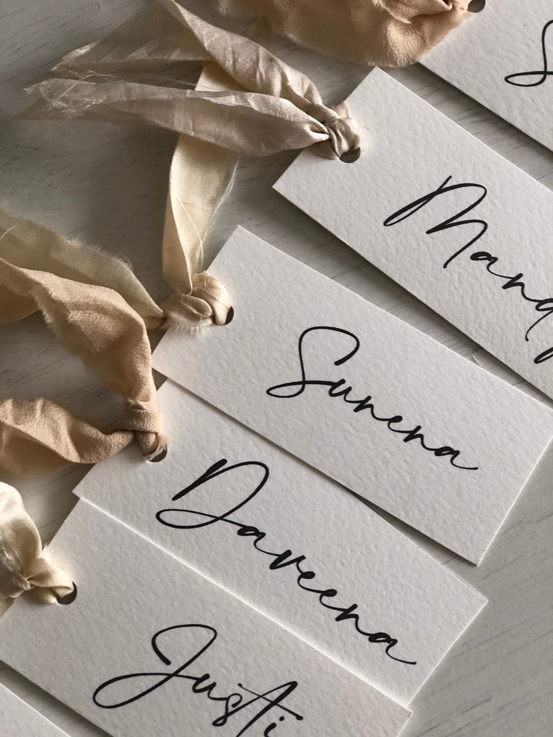 Personalised Wedding Name Cards 9cm X 4cm Printed on Watercolour Paper ...