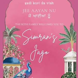 Indian Welcome Wedding Sign Design | Indian Peacock | Digital Design ...