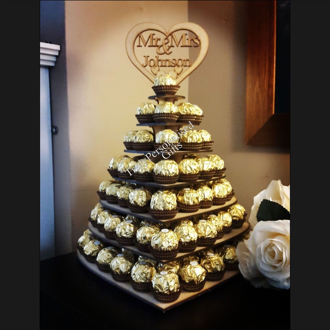 Personalised Ferrero Rocher Heart Wedding Display Stand | Etsy