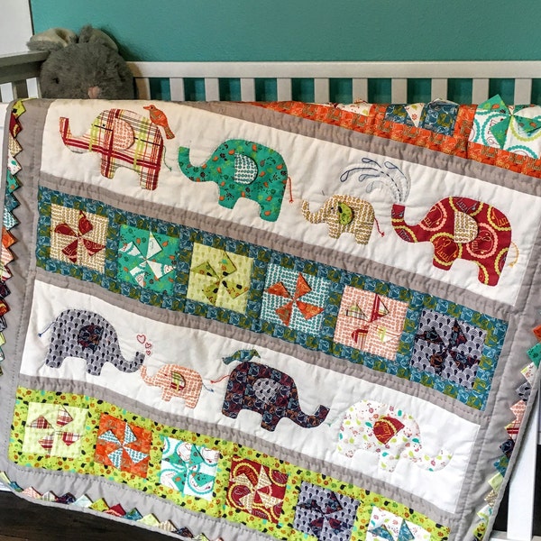 Elephant Baby Quilt - Etsy