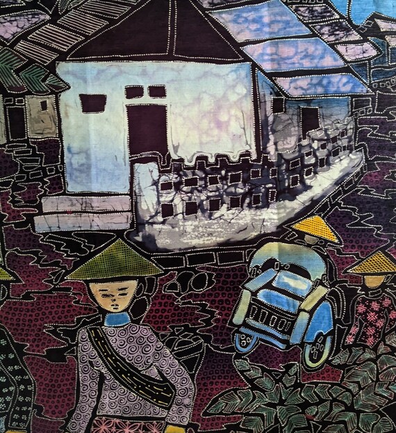 Large Vintage 1990s Indonesian Batik Hand Drawn Hand-made | Etsy