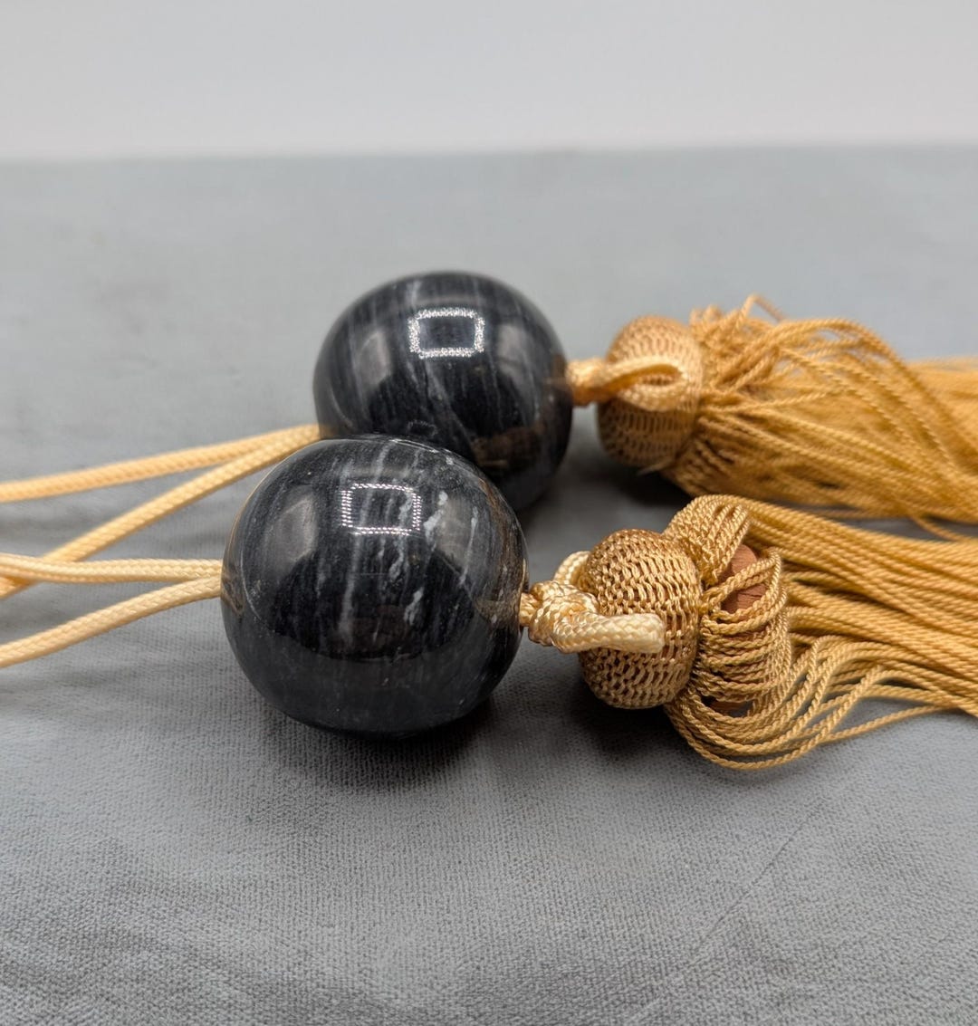 Handcrafted Onyx Scroll Weights - Japanese Fuchin - Dark Mustard ...