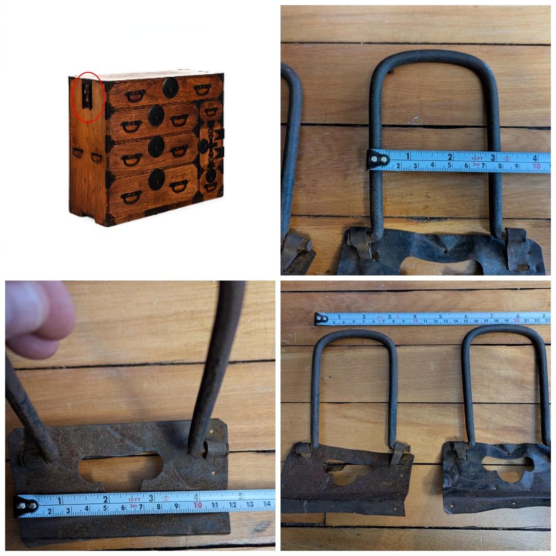 Tansu Parts - Handmade Antique Japanese Tansu Handles - Pair With Pins ...