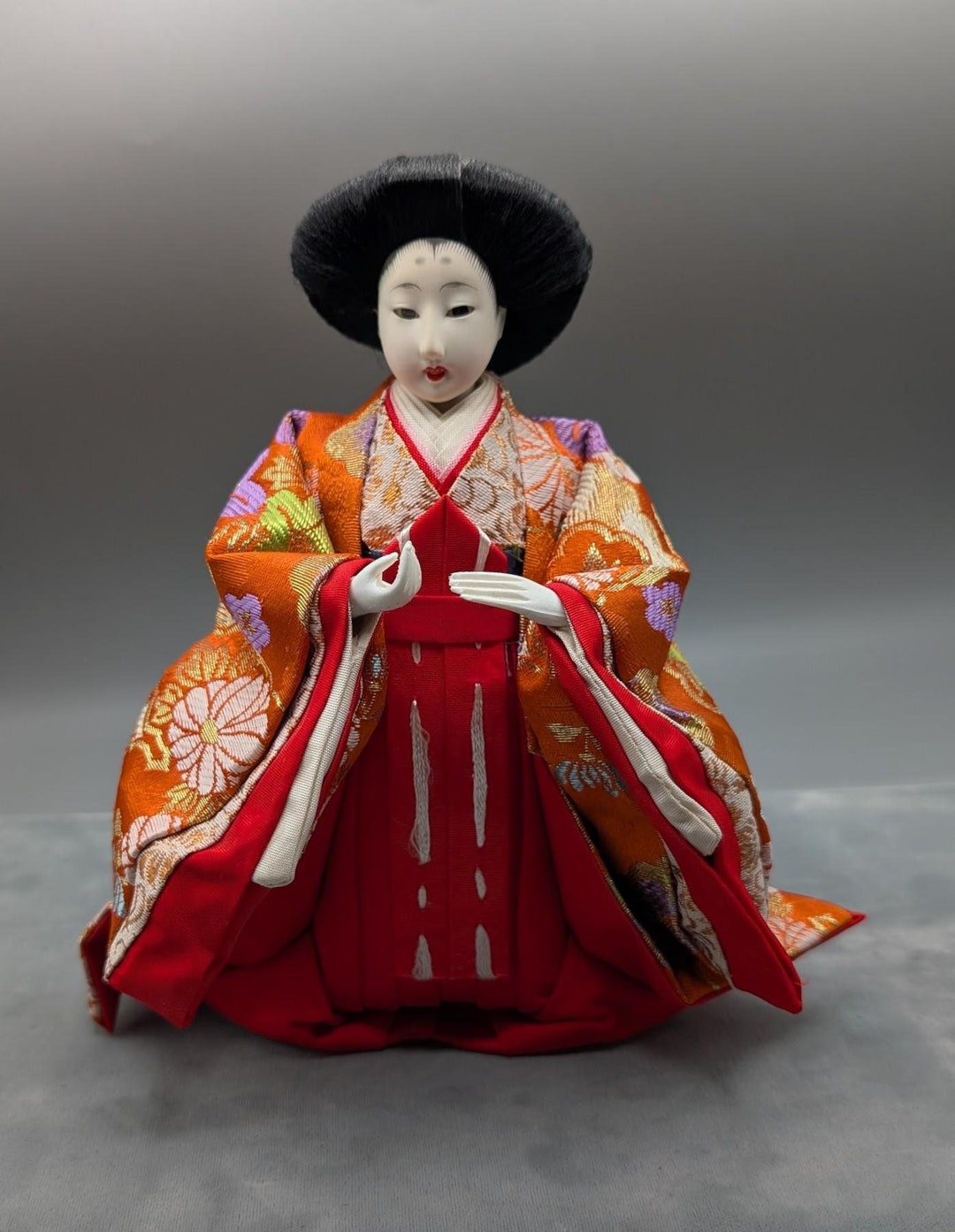 Japanese Vintage Hina Doll - Sitting Position - Collectible Figurine ...